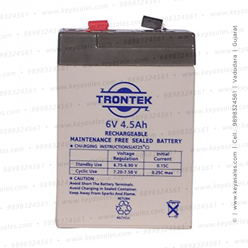 Trontek 6v 4.5Ah Sealed Rechargeable SMF Battery in vadodara ...